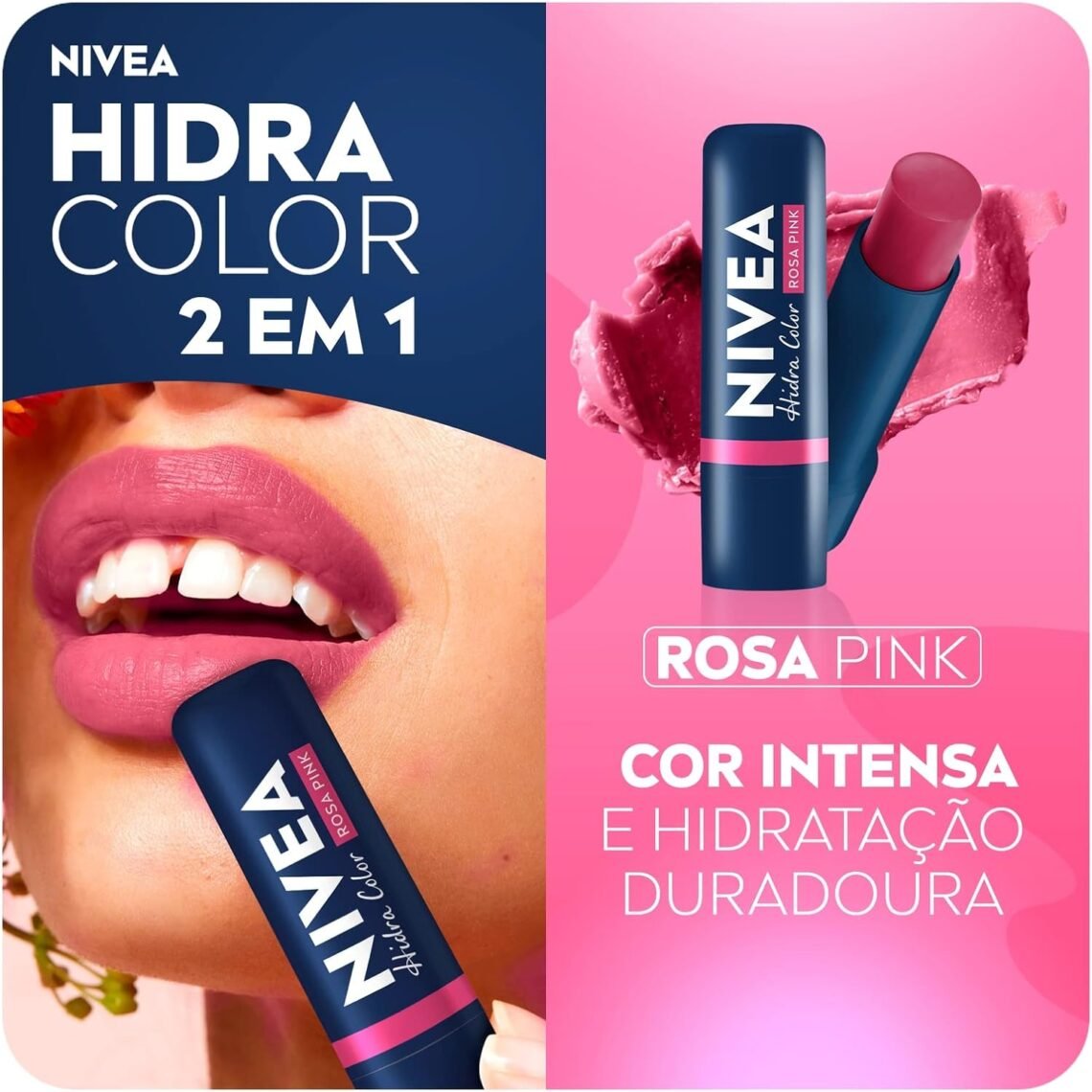 Hidratante Labial Nivea Hidra Color 2 em 1 - Resenha 4 Cores